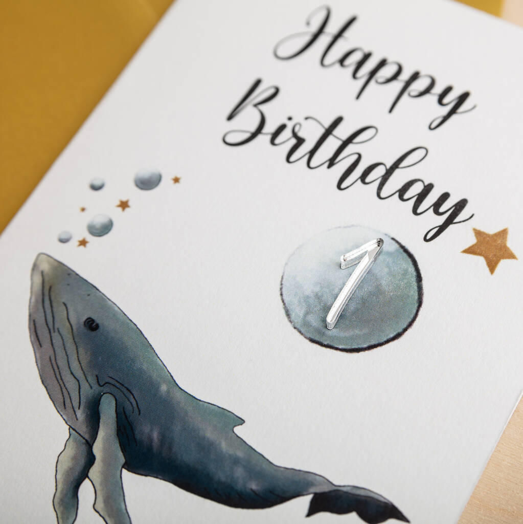 Personalised Whale Birthday Card With 3D Age | Gifting Knot