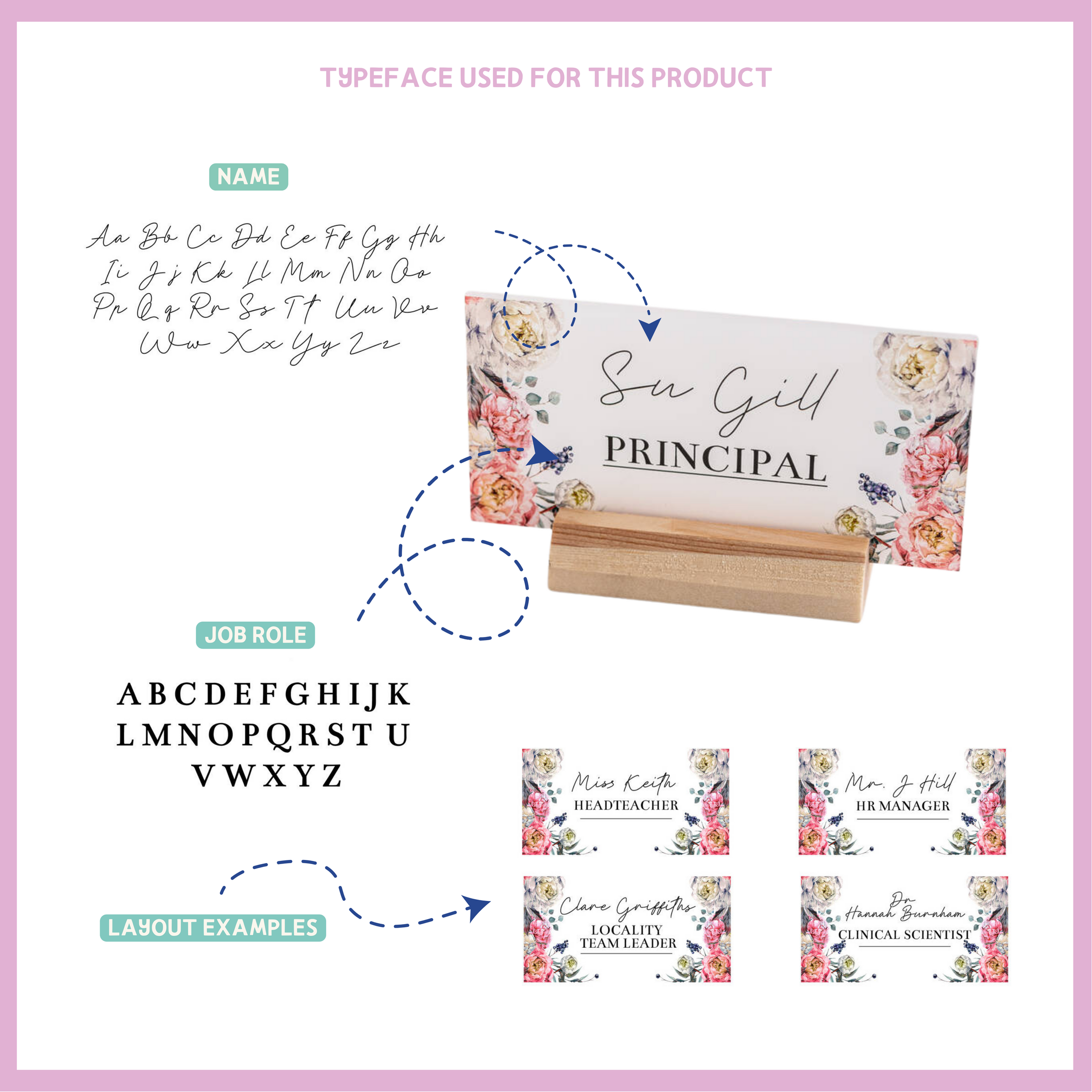 Office Name And Job Title Desk Plate Sign | Gifting Knot