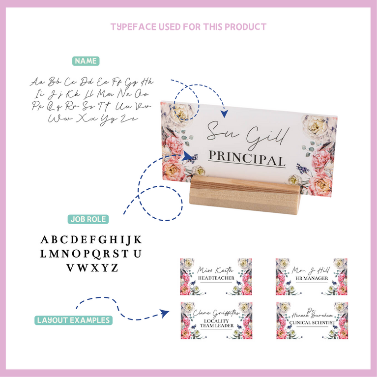 Office Name And Job Title Desk Plate Sign | Gifting Knot