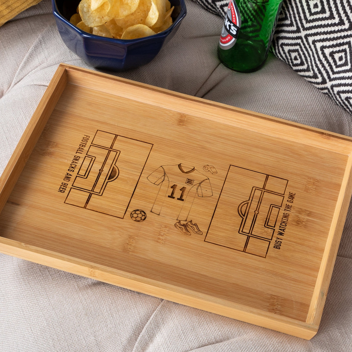 Personalised Football Stadium Half Time Snacks Tray | Gifting Knot