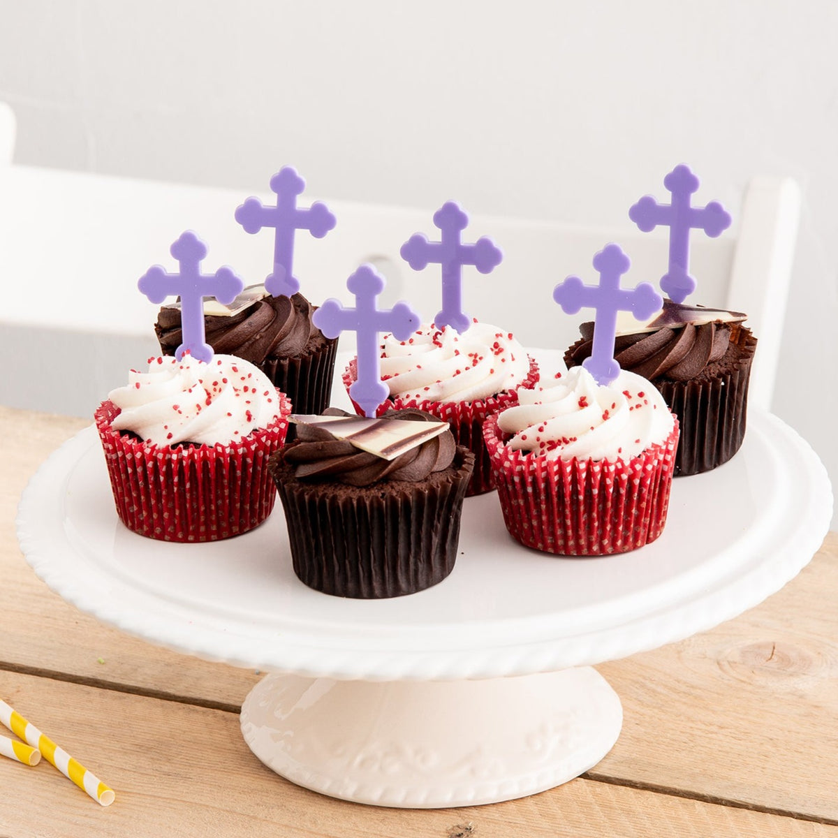 Set of Six Love Heart Cupcake Decorations | Mini Cupcake Picks ...