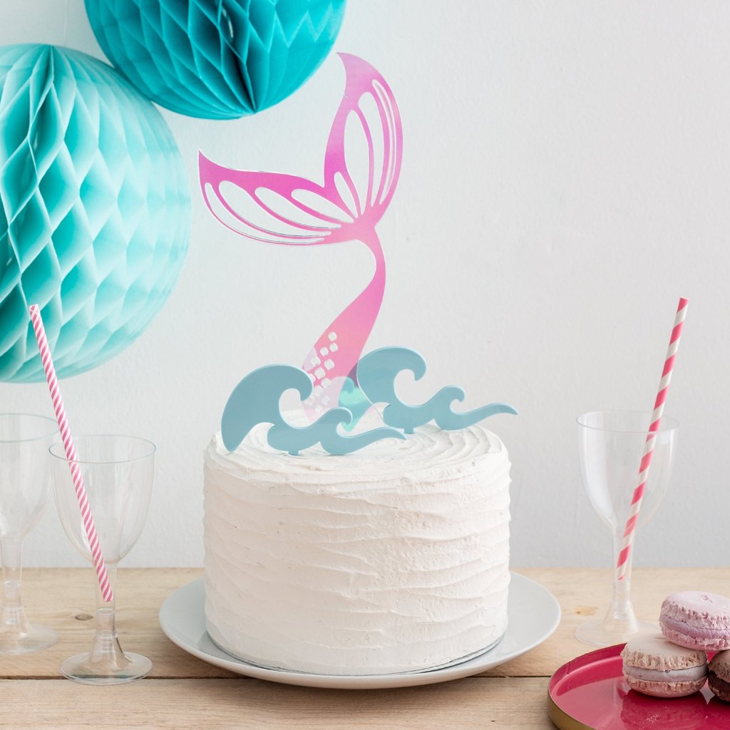 Mermaid Fishtail And Waves Party Cake Topper | Fun Birthday Cake ...