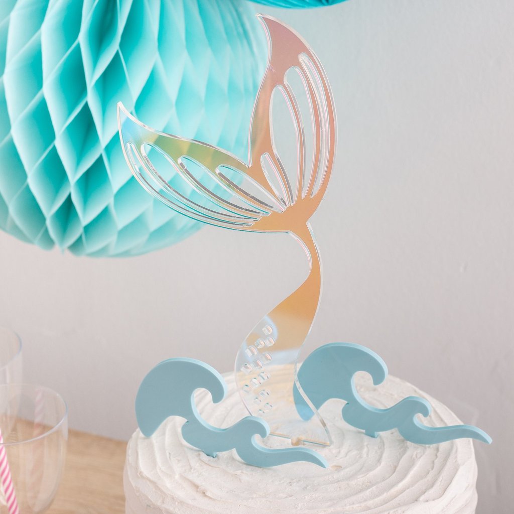 Mermaid Fishtail And Waves Party Cake Topper | Fun Birthday Cake ...