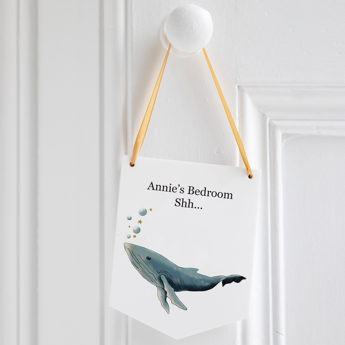 Personalised Whale Mini Acrylic Flag Wall Decoration | Gifting Knot
