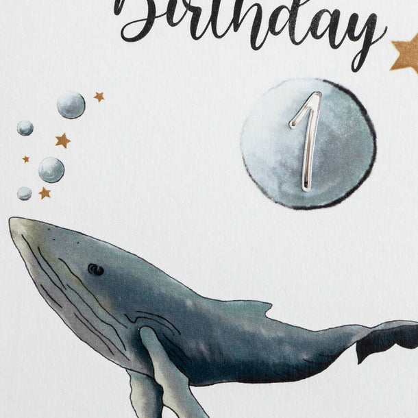 Personalised Whale Birthday Card With 3D Age – Gifting Knot