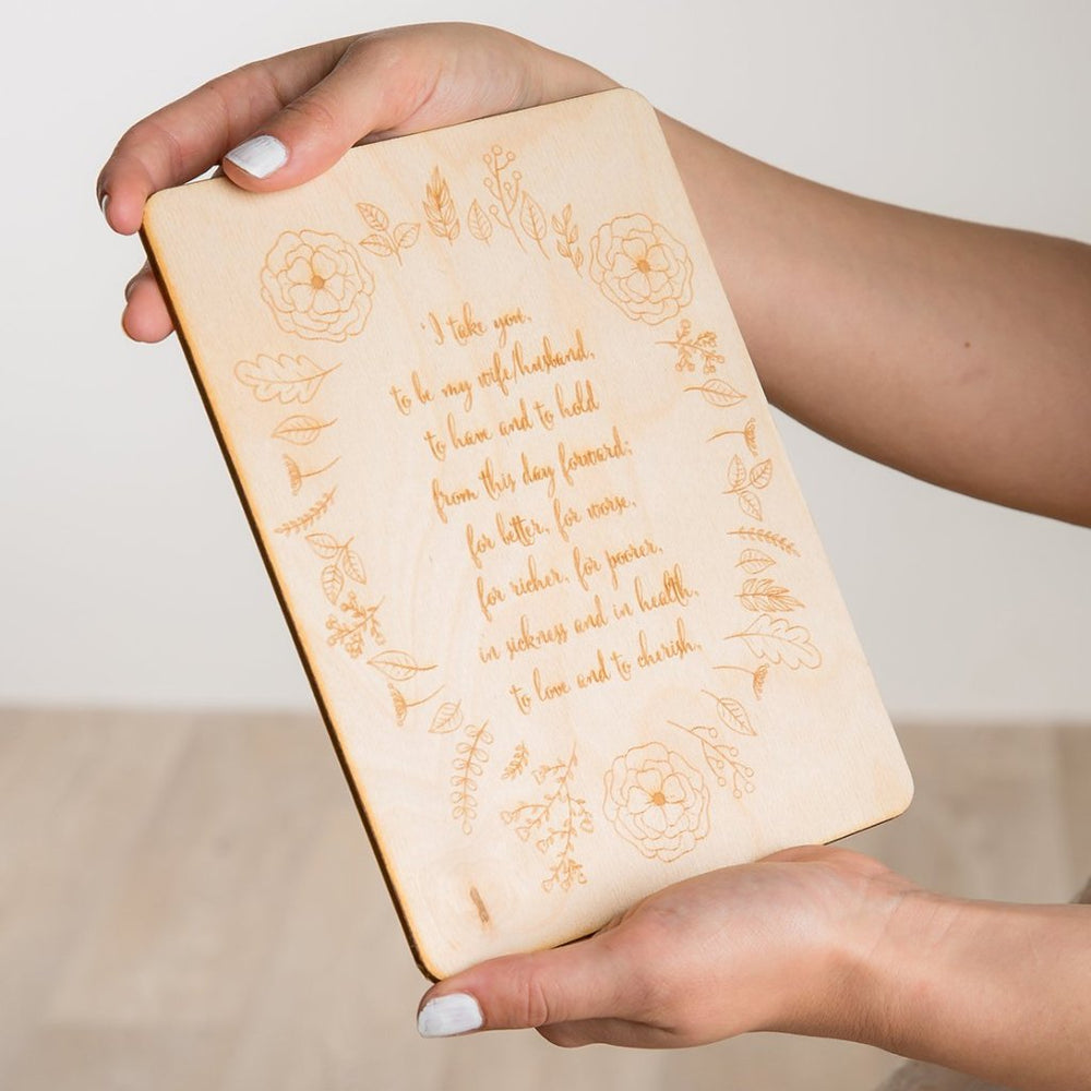 Wooden Wedding Vows Sign Keepsake | Engraved Wedding Vows | Wedding ...