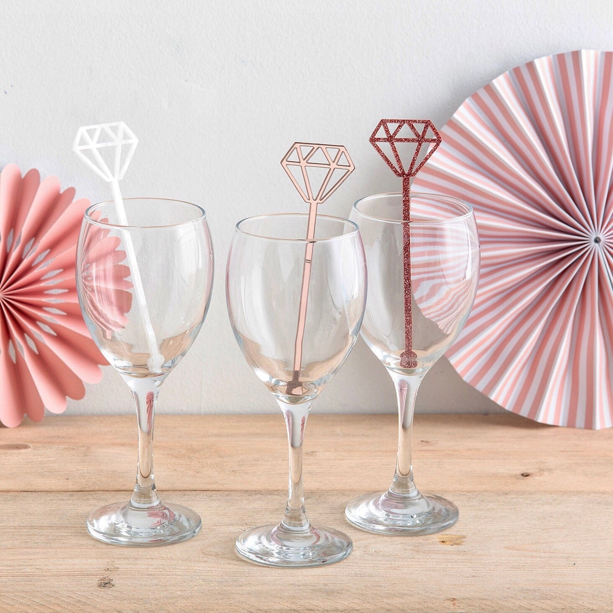 Diamond Drink Stirrers Set of 6 | Cocktail Drink Stirrer Set | Gifting Knot