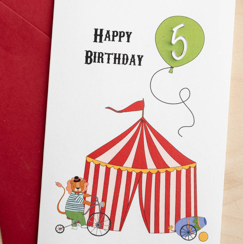 Personalised Circus Birthday Card With 3D Age | Gifting Knot