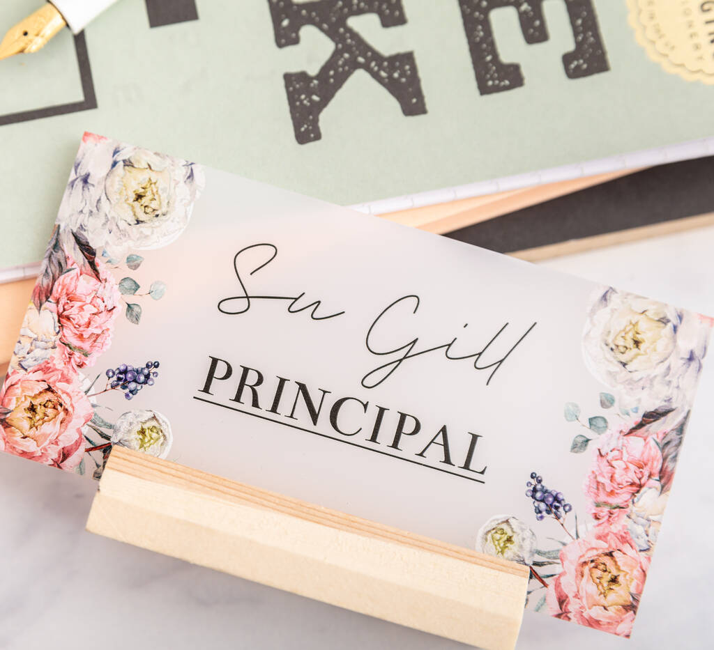 Office Name And Job Title Desk Plate Sign | Gifting Knot